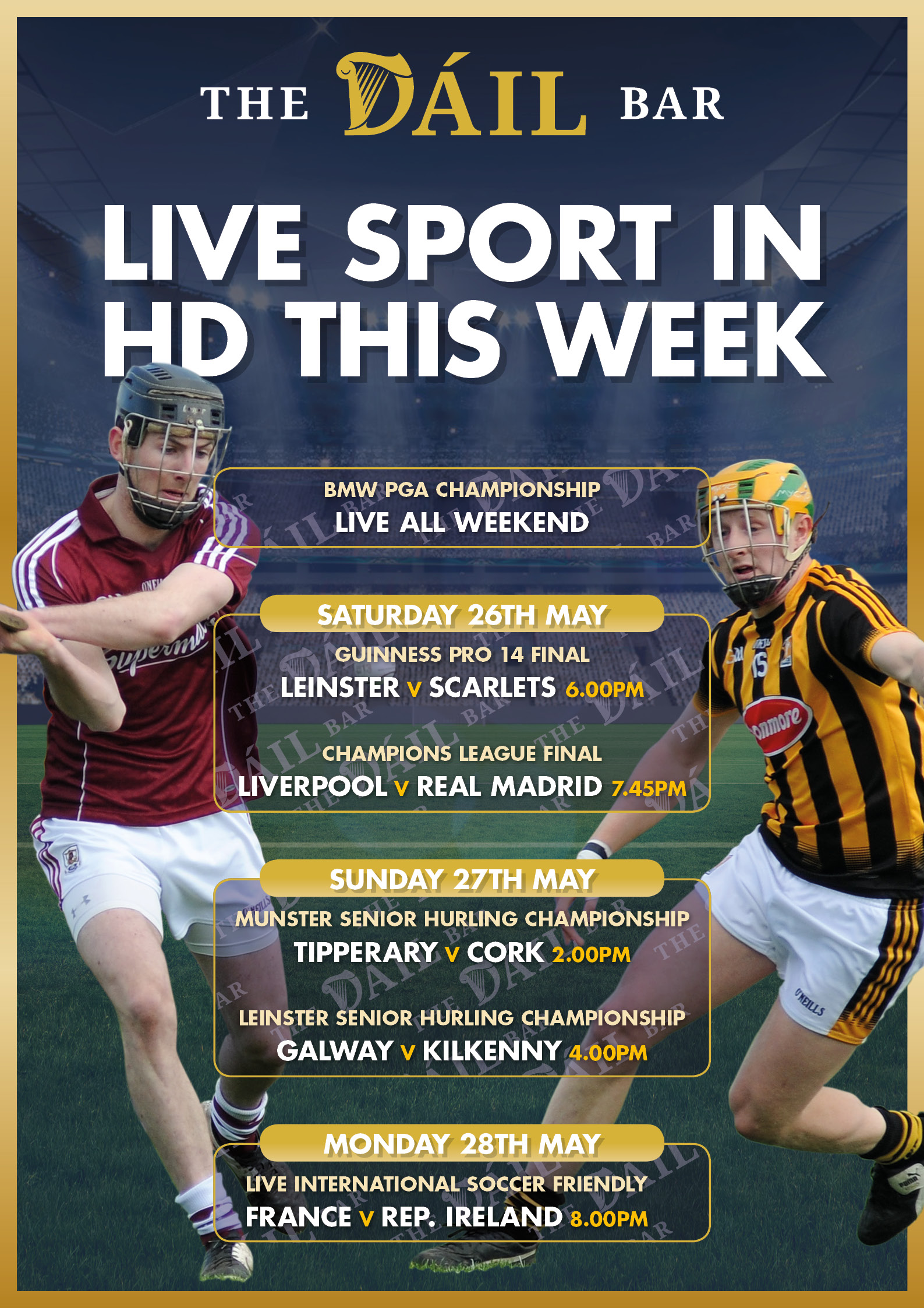 DB - Sports Posters - WE Mon 28 May 18 - FACEBOOK - The Dail Bar