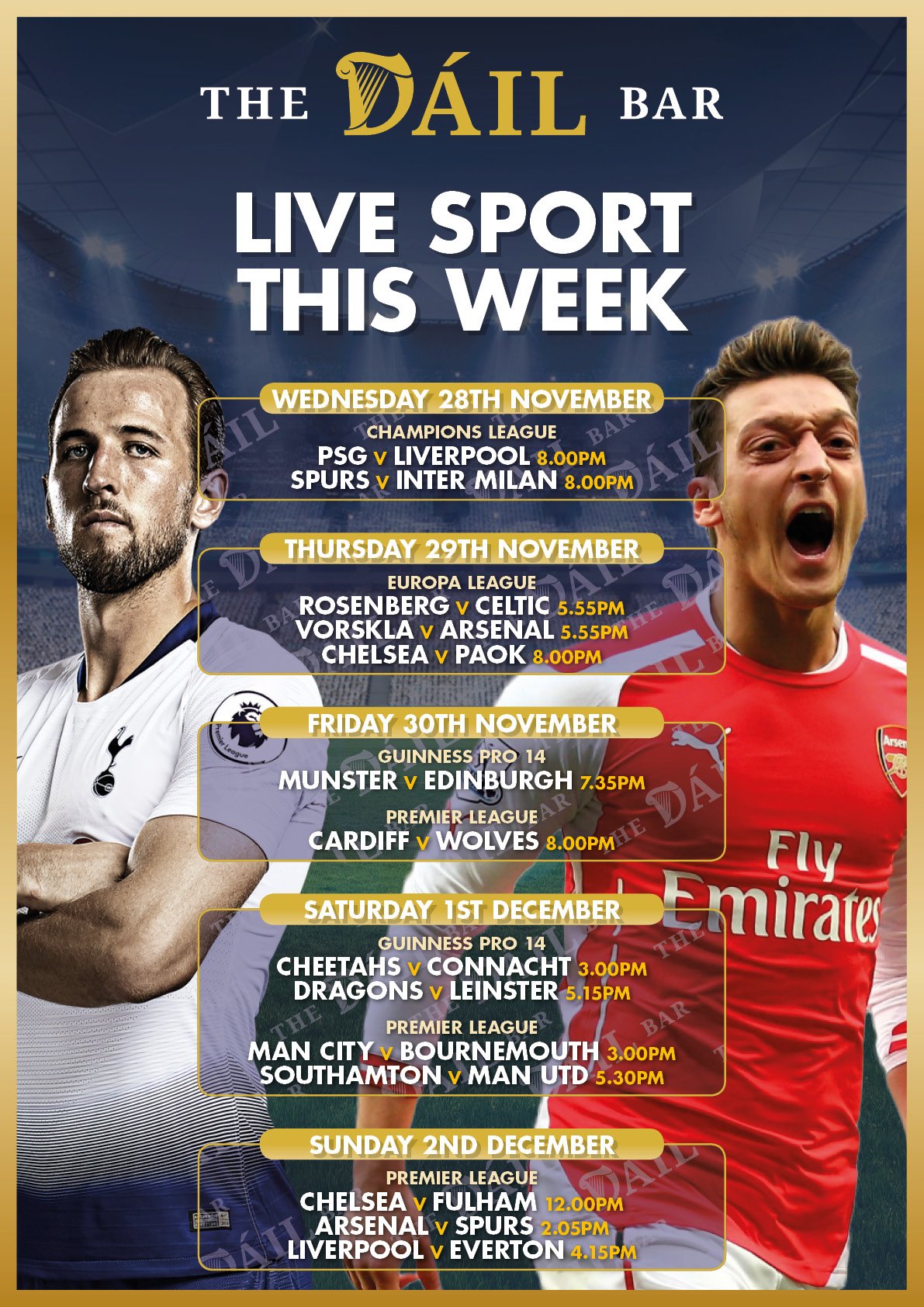 DB - Sports Posters - WE Sun 2 Dec 2018 - FACEBOOK - The Dail Bar