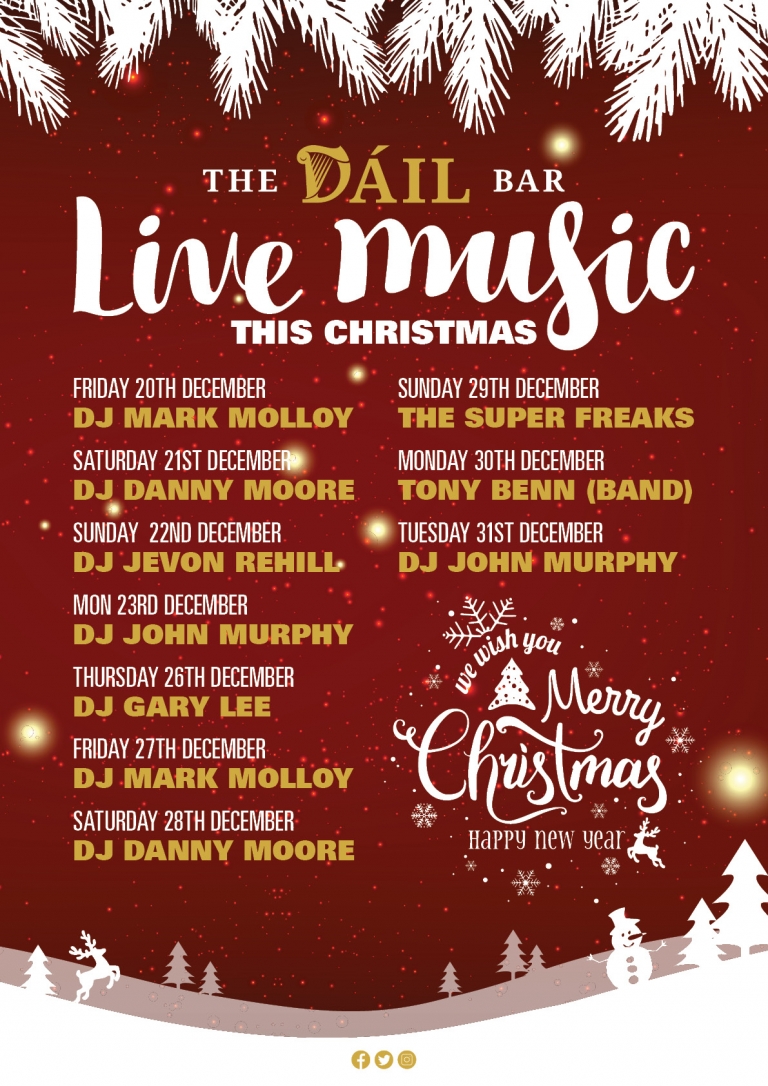 DB0004 - Christmas Music Poster 2019 - D1 - The Dail Bar
